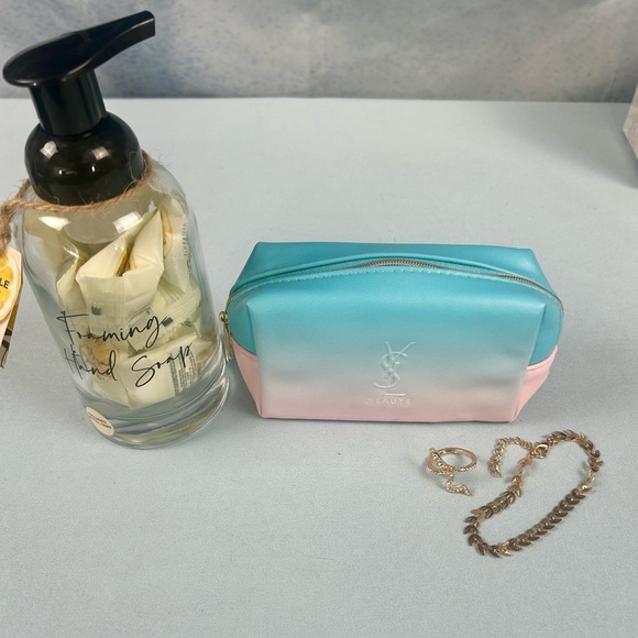 Yves Saint Laurent | Bags | Ysl Blue And Pink Ombre Cosmetic Beaute ...